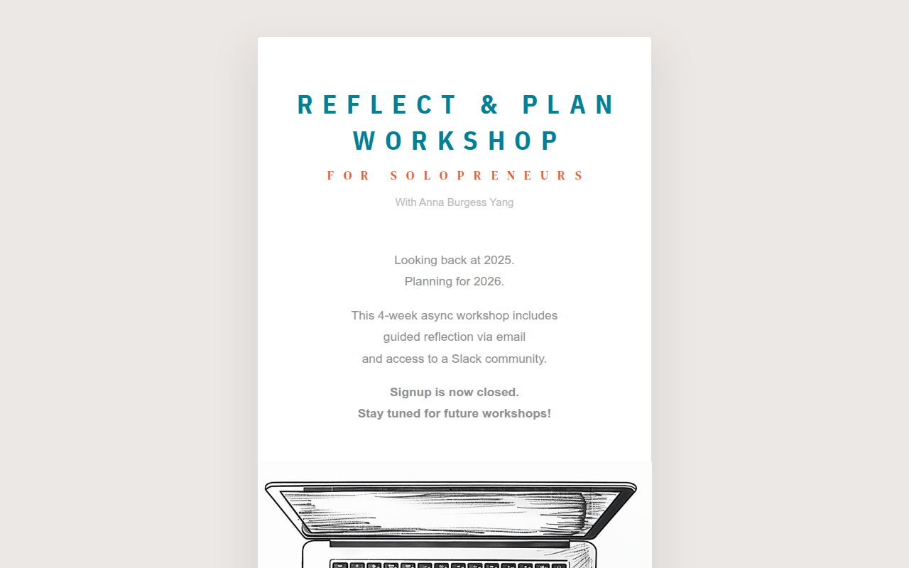 Reflect and Plan Workshop